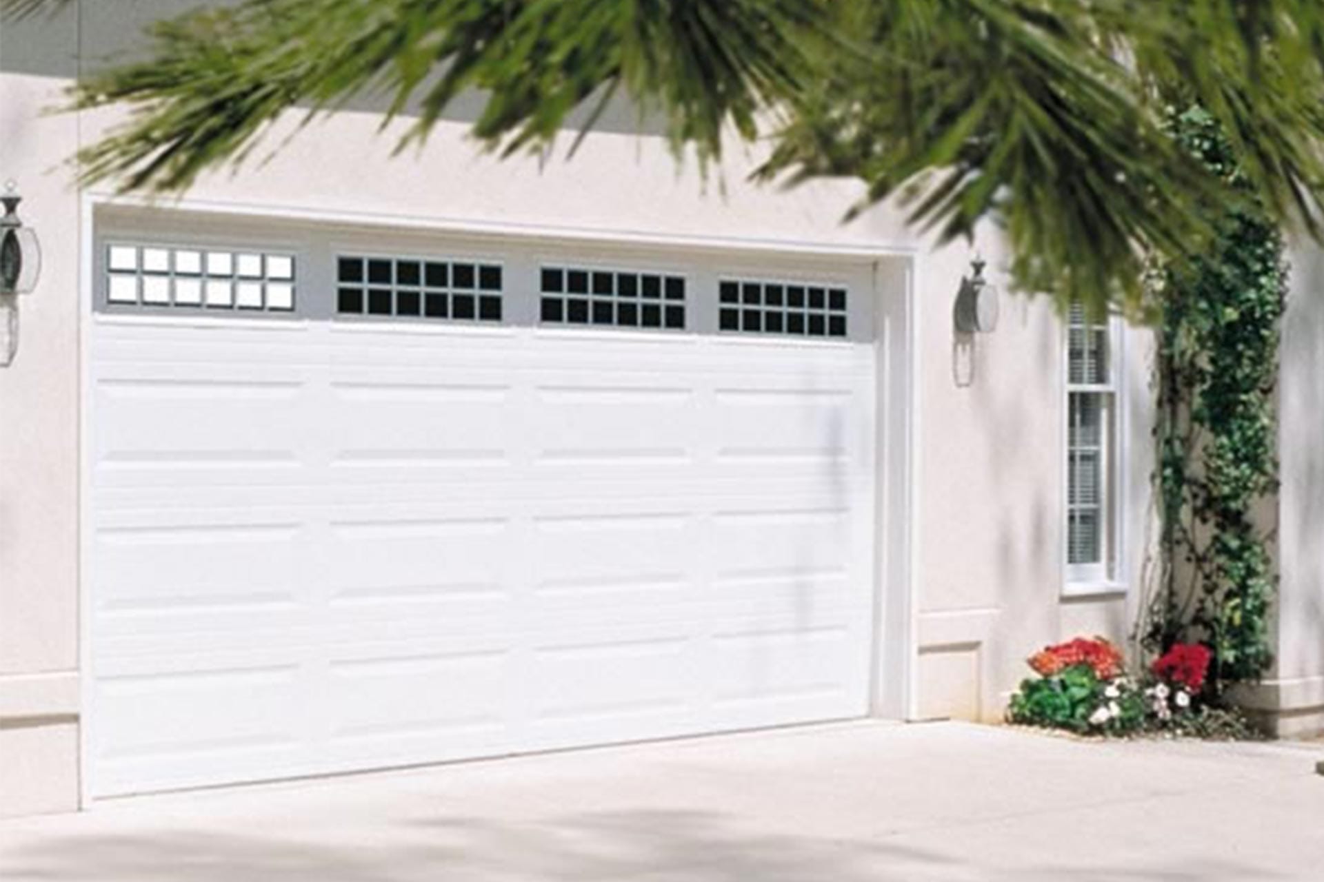 Garage Door – Traditional Long Panel with Stockton Windows, White ...