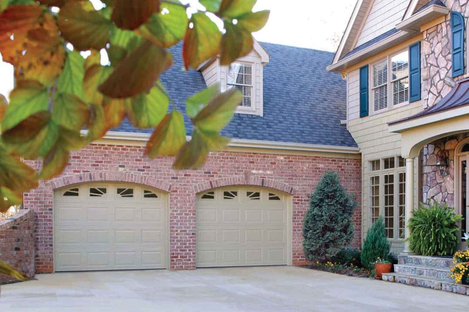 Garage Door – Traditional Short Panel with Sunray Windows, Sandstone ...